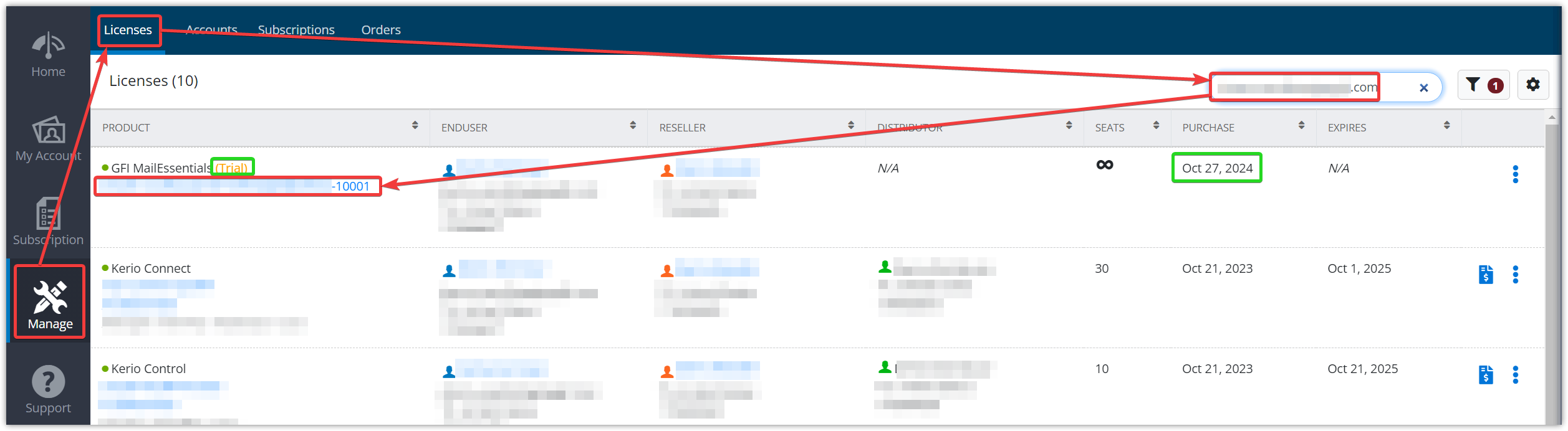 How can I find my customer's GFI product trial key? – Customer Care Center